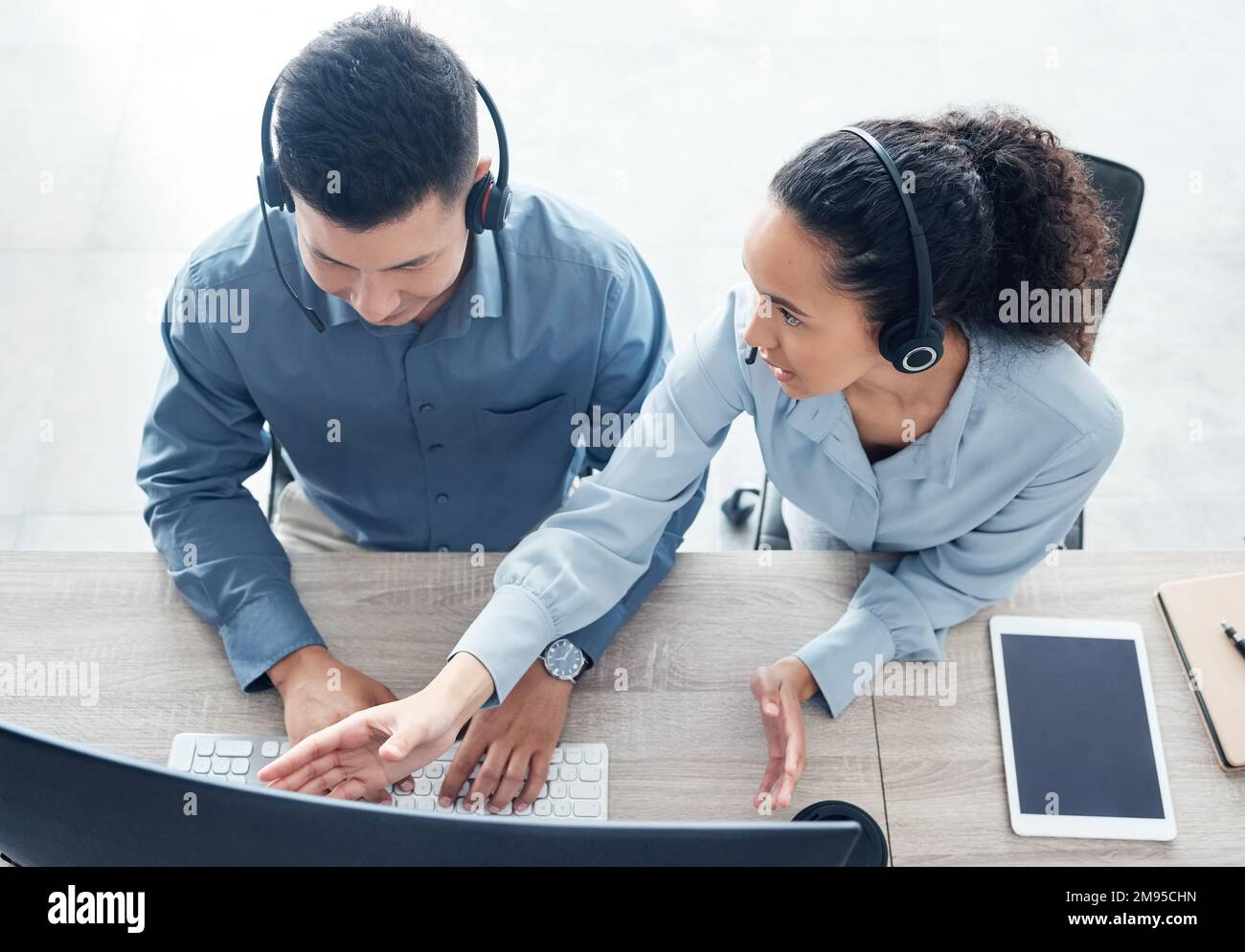 Implementing new processes to improved customer service. High angle ...