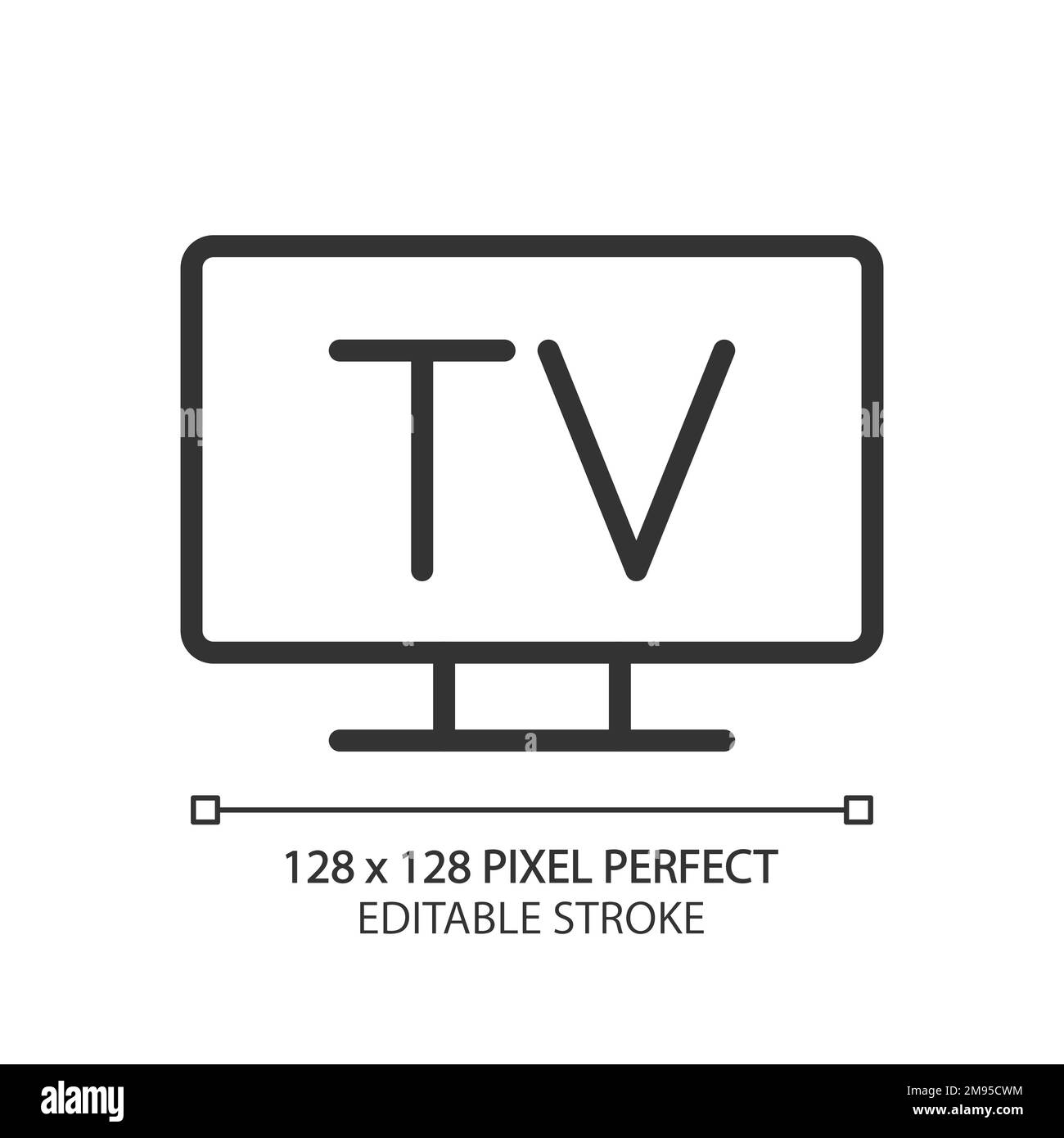 Television pixel perfect linear icon Stock Vector Image & Art - Alamy