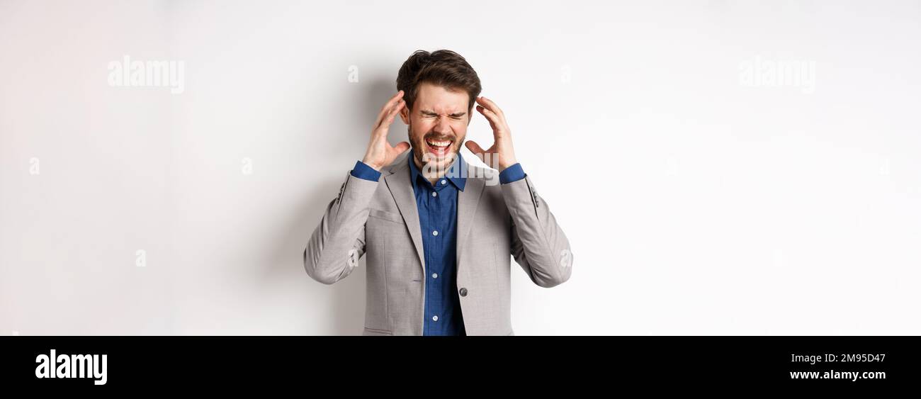 Frustrated screaming businessman going crazy hi-res stock photography ...