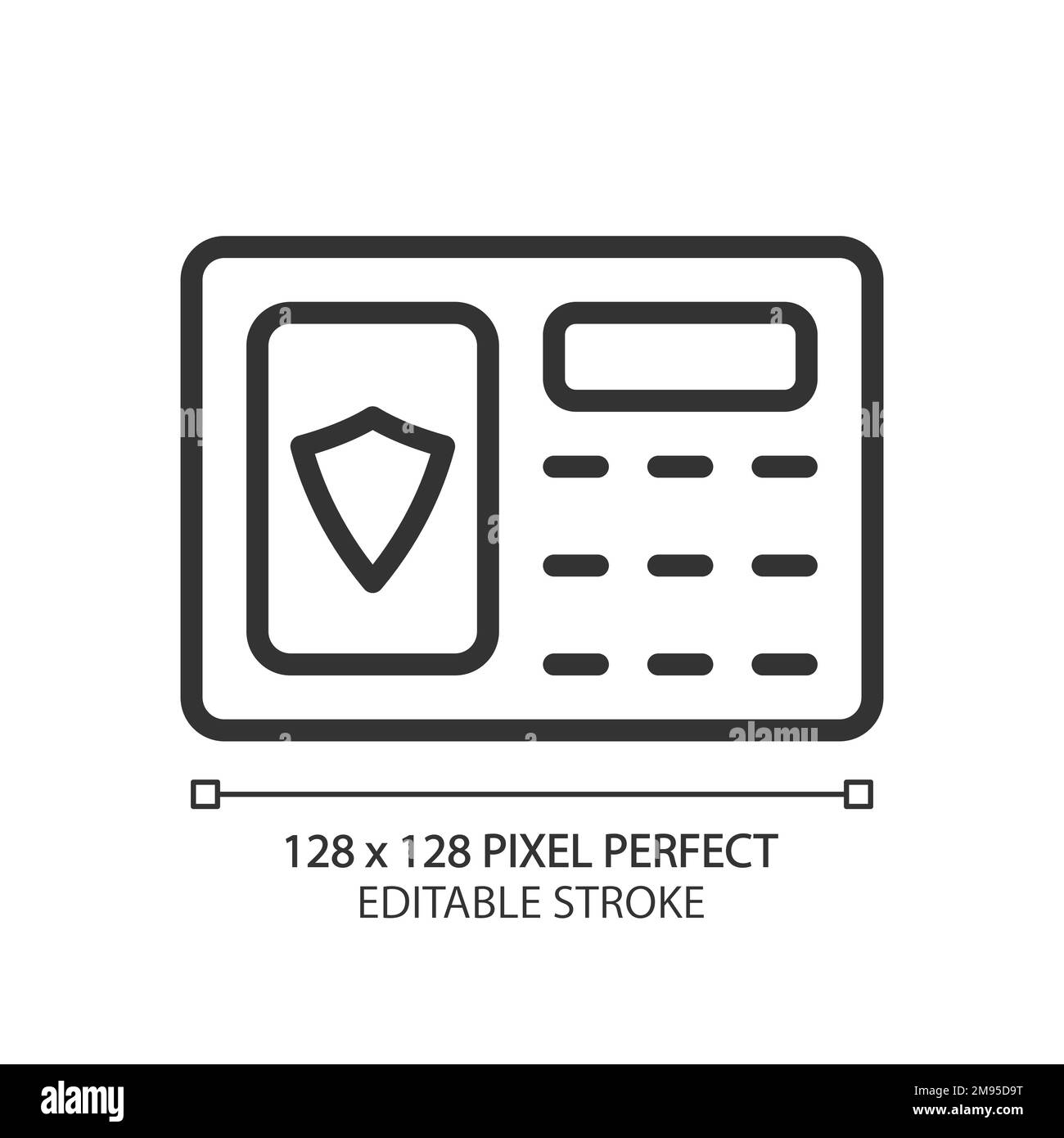 Security alarm pixel perfect linear icon Stock Vector Image & Art - Alamy