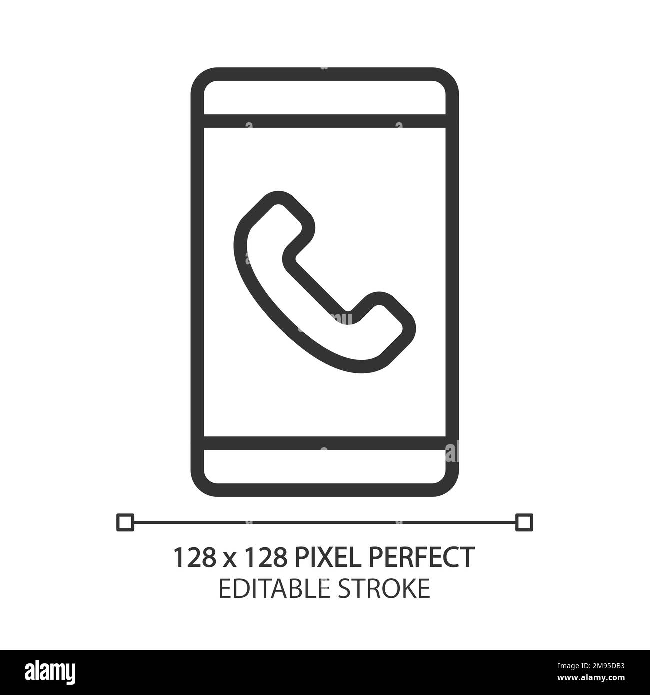 Mobile phone pixel perfect linear icon Stock Vector Image & Art - Alamy