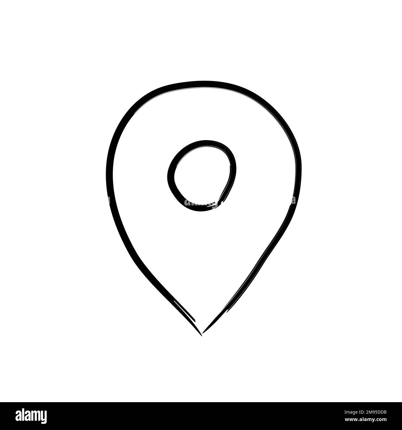 Doodle flat icon sketch of gps location for map. Direction location ...
