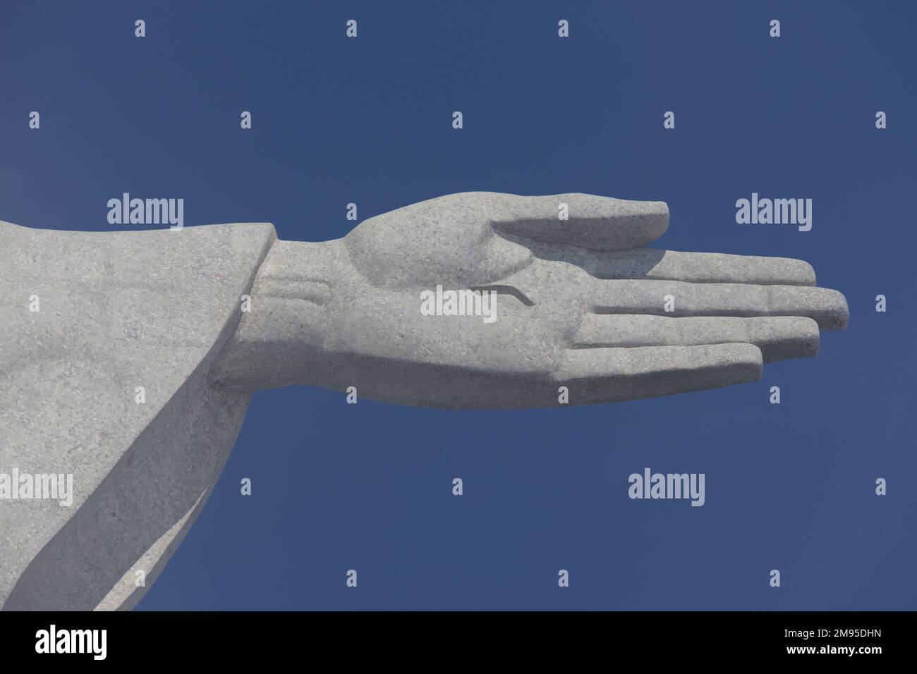 Brazil, Rio, details of the hand of Christ at the statue of Cristo ...