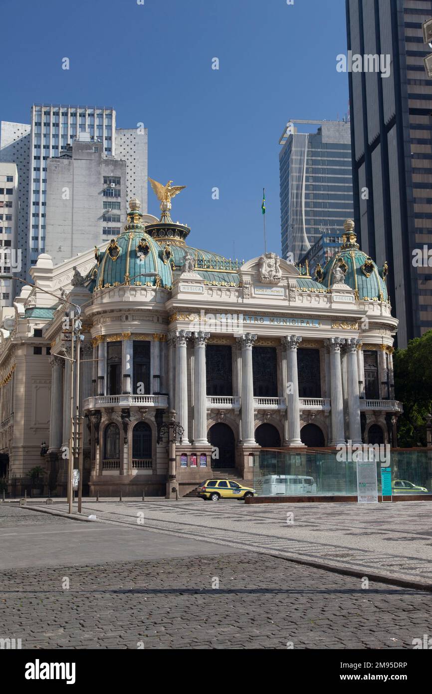 Brazil, Rio, the Theatre Municipal building in the Centro district ...