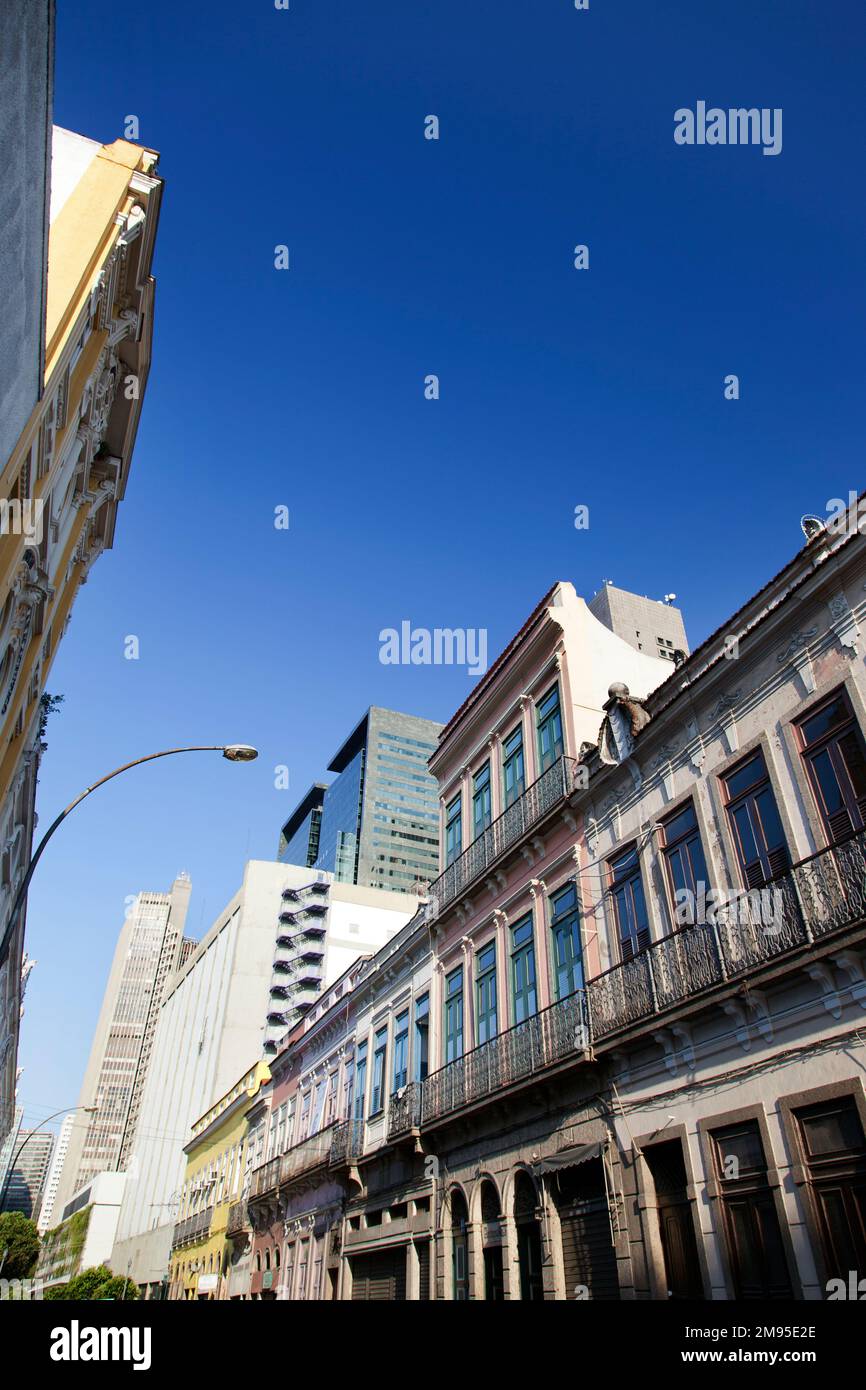 Brazil, Rio, old and new buildings-old colonial buildings and the new ...