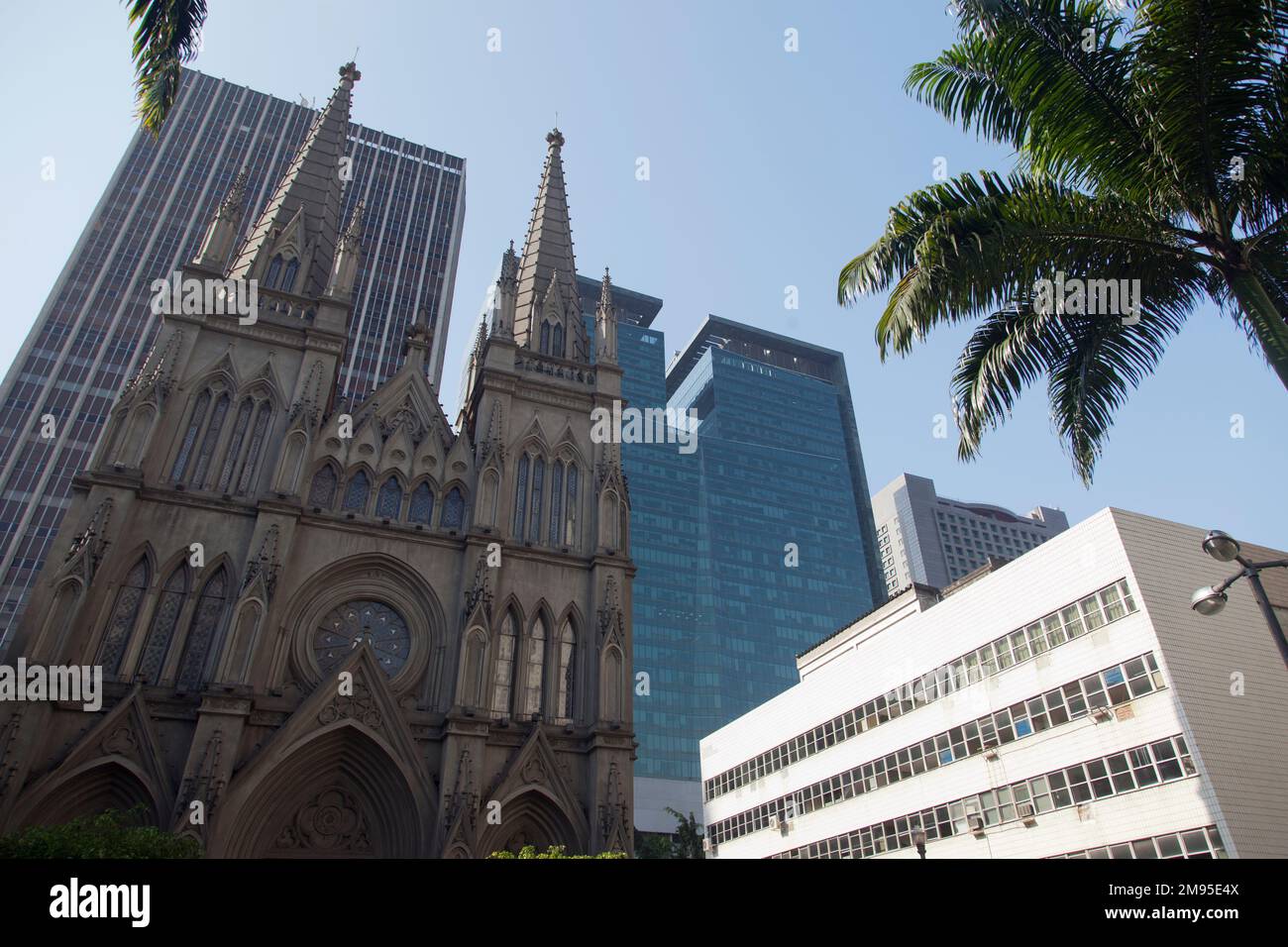 Brazil, Rio, the Centro district with high rise office blocks and the ...