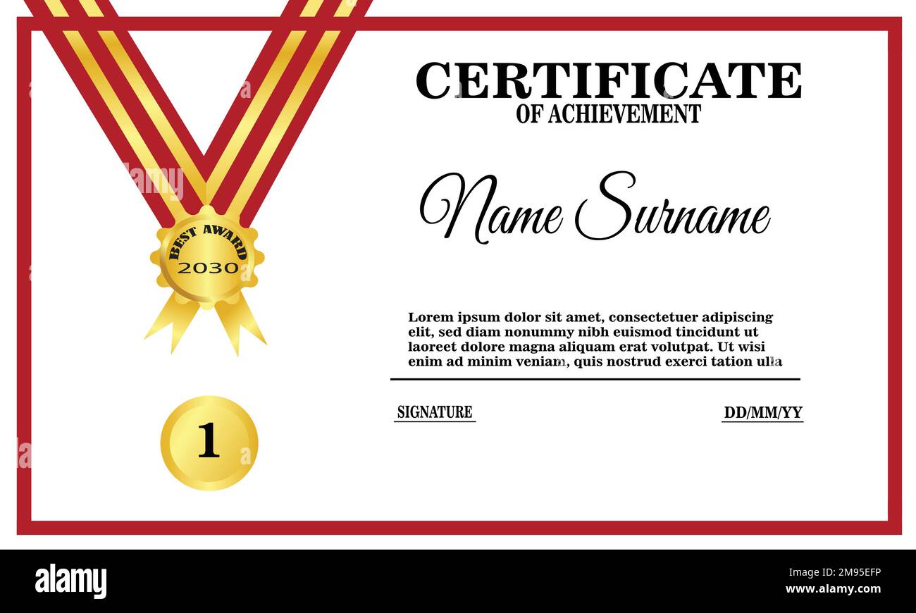 Certificate of appreciation template Cut Out Stock Images & Pictures ...