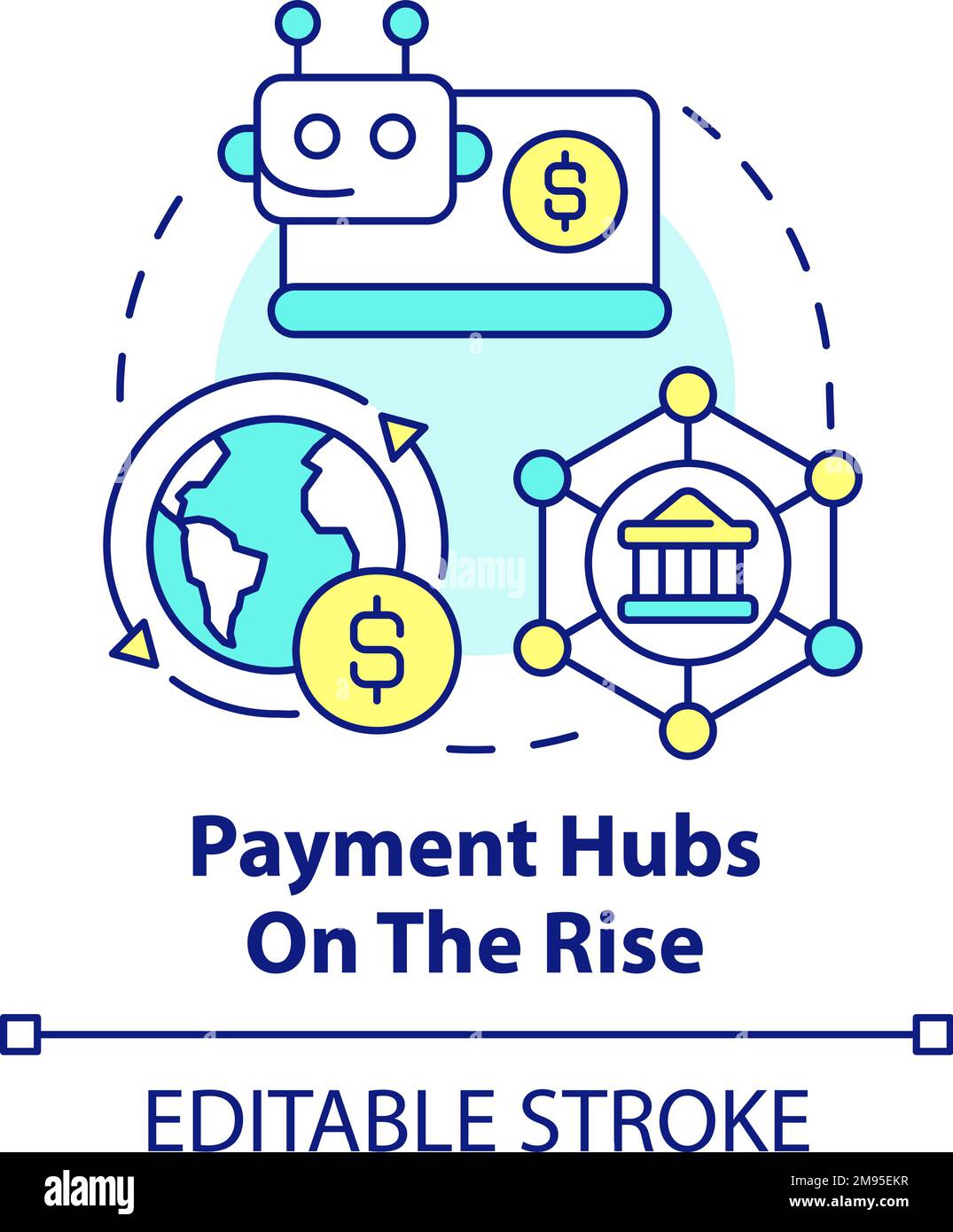 Payment hubs on rise concept icon Stock Vector Image & Art - Alamy