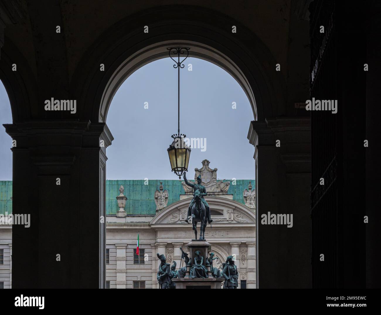 Equestrian monument (1861) dedicated to Carlo Alberto di Savoia, king ...