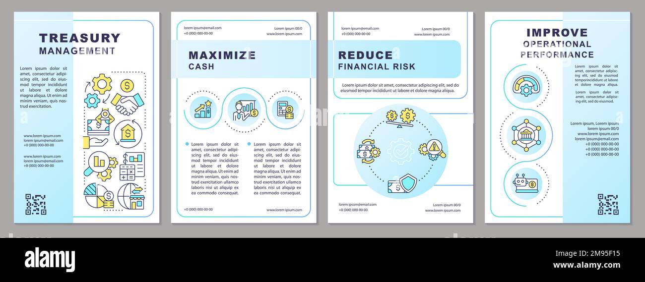 Treasury management light blue brochure template Stock Vector Image ...