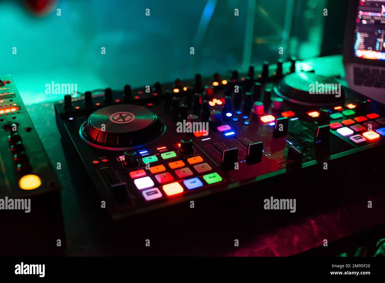 professional mixer Board DJ for mixing and mixing club music at the ...