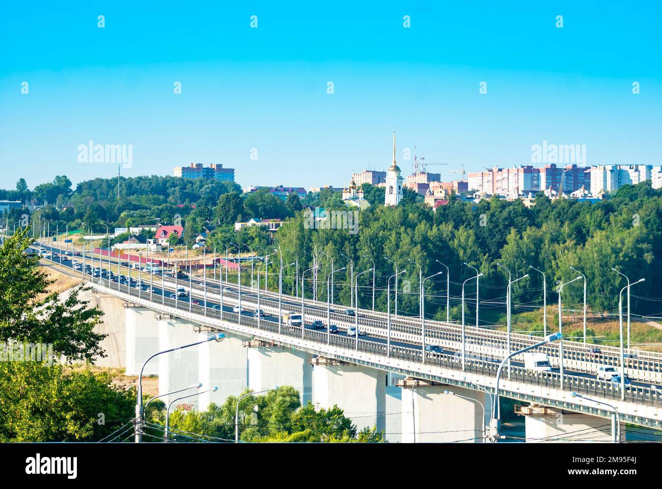 Kaluga. Russia. Gagarin Bridge - The main entrance to the city – across ...