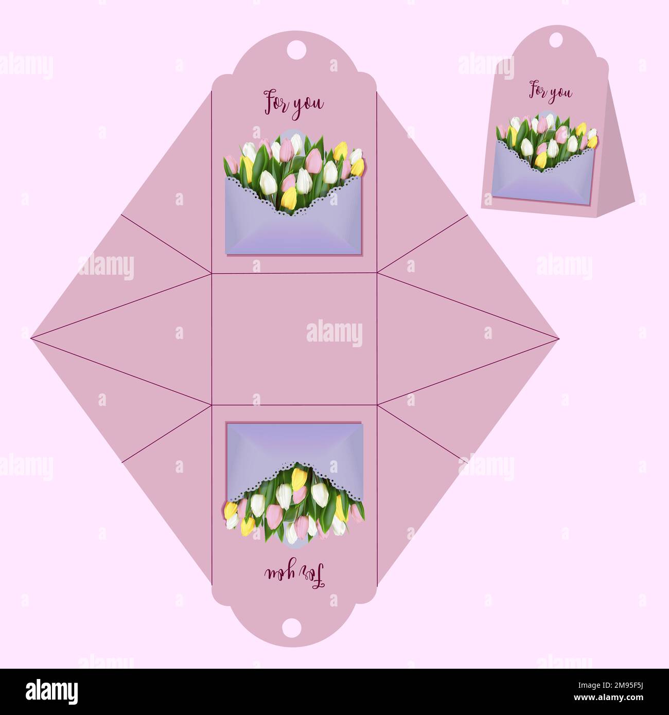 Gift box flowers pastel Stock Vector Images - Alamy