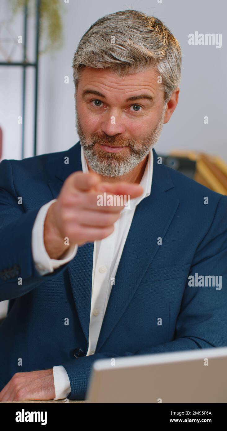 I choose you. Middle aged businessman programmer software developer ...