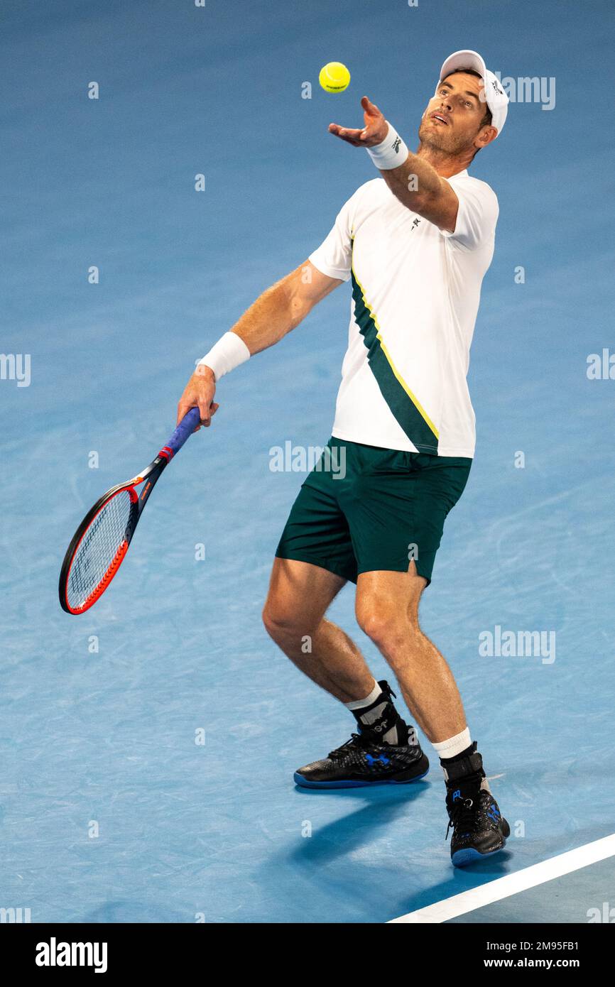 Melbourne, Australia. 17th Jan, 2023. MELBOURNE, AUSTRALIA - JANUARY 17: Andy Murray of United ...