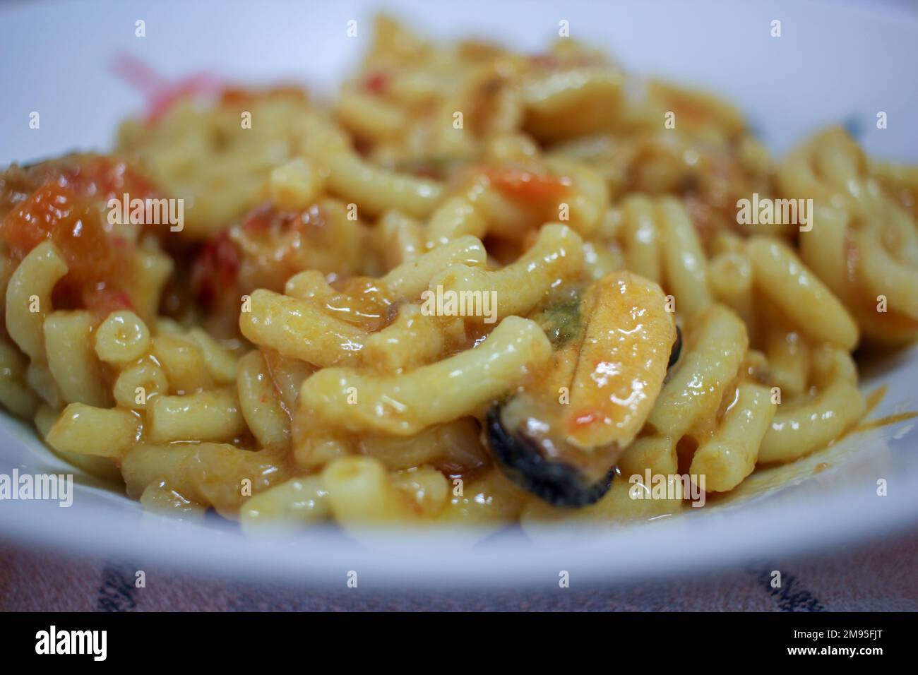 a dish of tasty fideua for lunch Stock Photo - Alamy