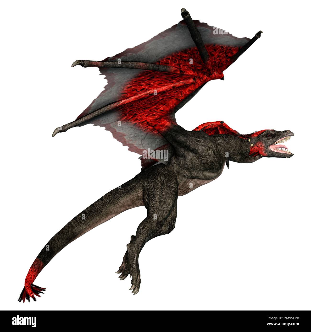 3D rendering of a fantasy dragon isolated on white background Stock ...