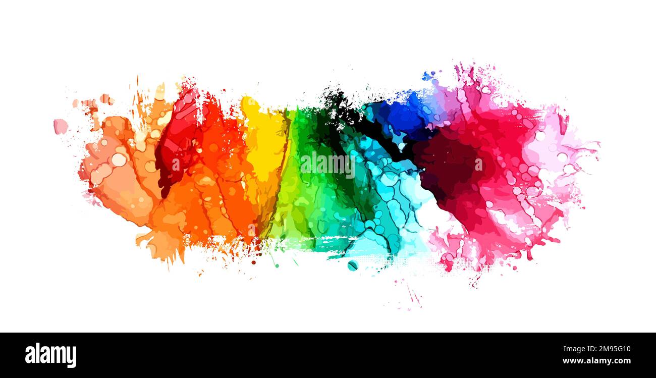 Abstraction colored blots. Rainbow colors. Vector illustration Stock ...