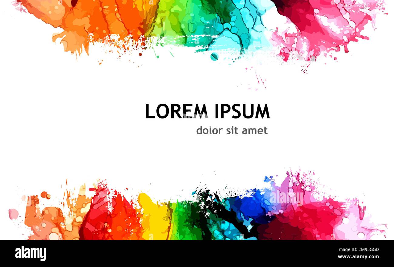 Abstraction colored blots. Rainbow colors. Frame for text with a brush ...