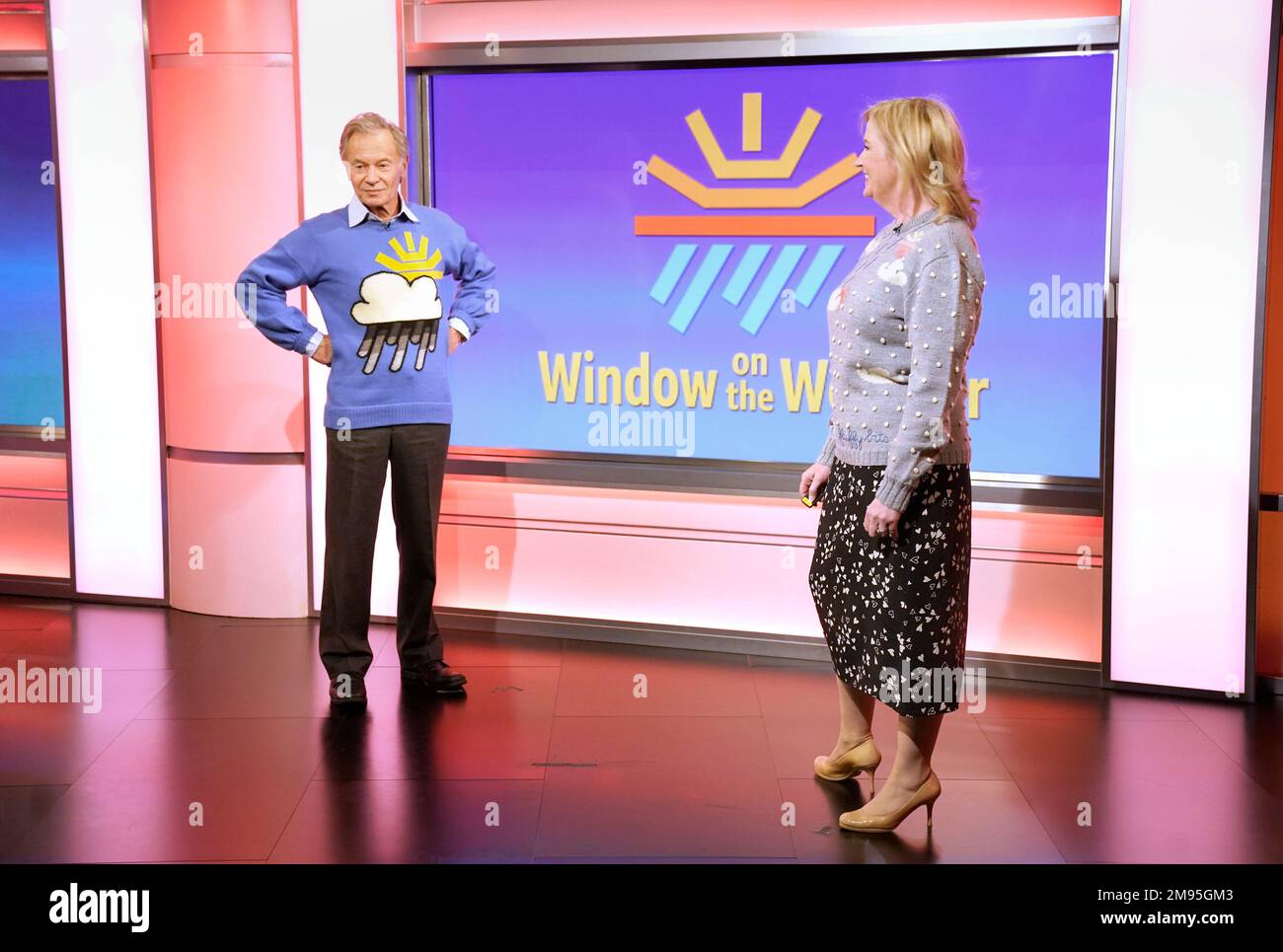 Former weather presenter Francis Wilson with weather presenter Carol ...