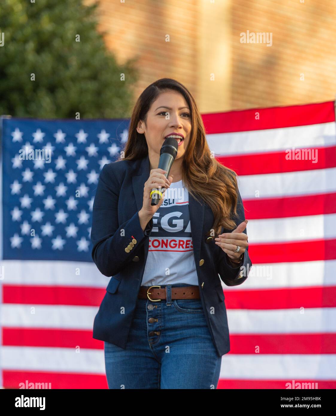 The Republican U.S. House nominee, Yesli Vega at a campaign rally with ...