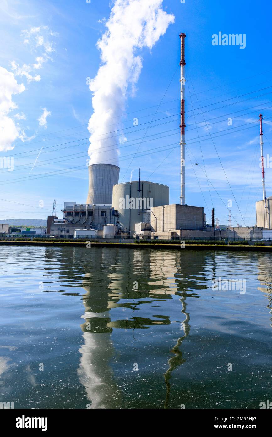 The Tihange Nuclear Power Station in Belgium, August 2022. Situated on ...