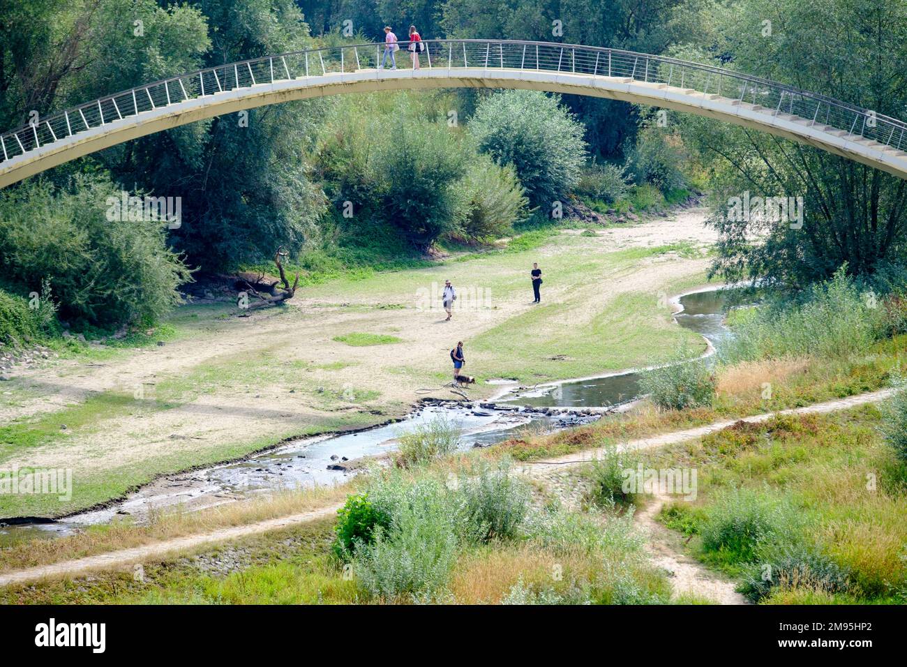 Netherlands, Ooyse Schependom, August 23, 2022: walk on the bed of the ...