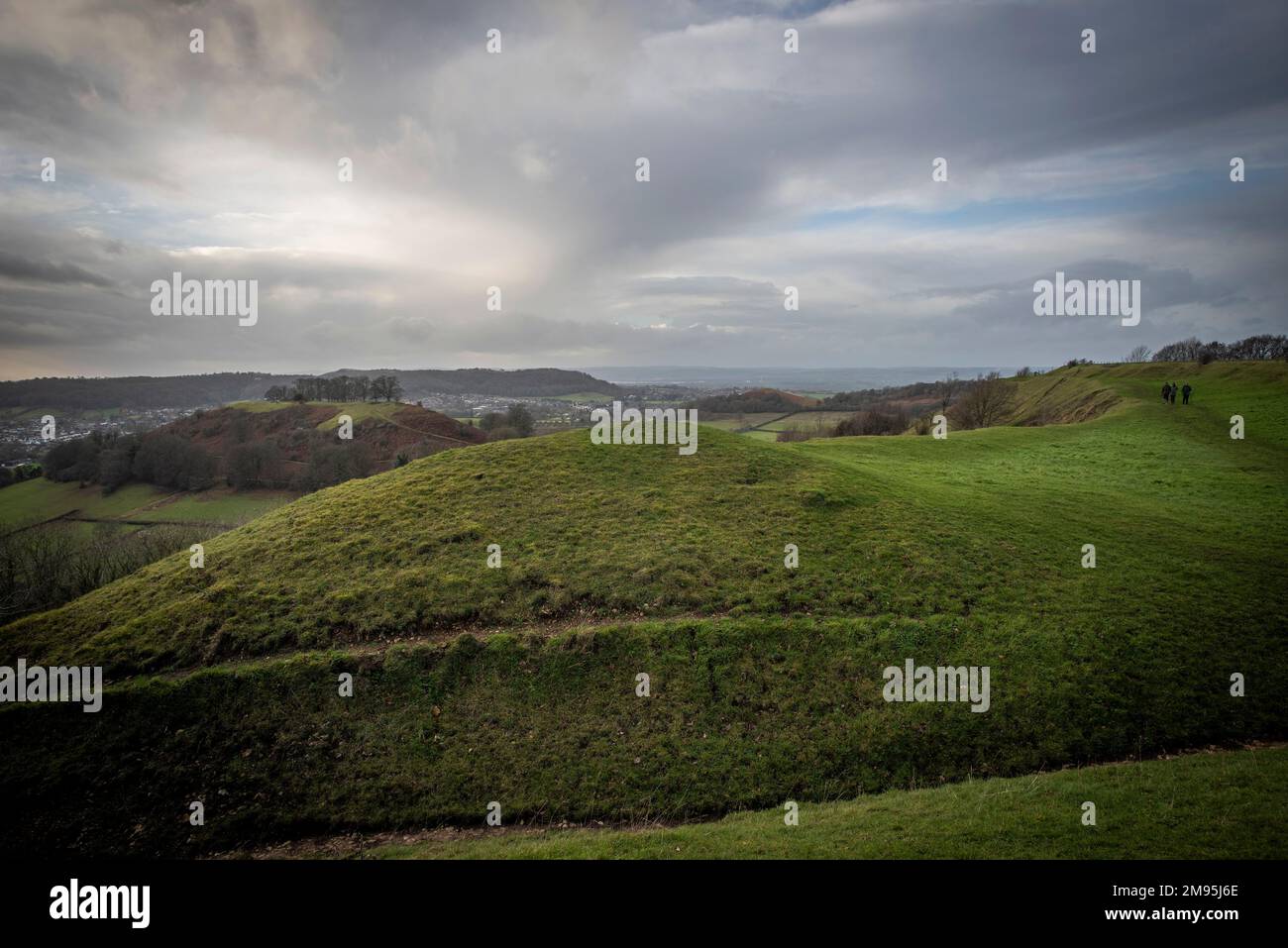 Uley Iron Age hill fort near the village of Uley in the Gloucestershire ...
