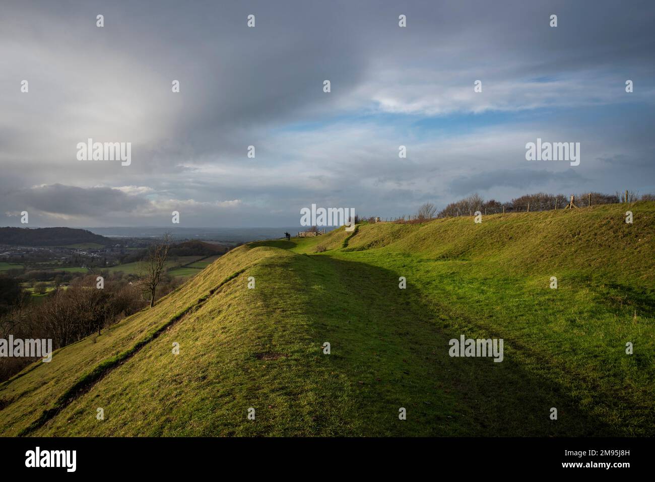 Uley Iron Age hill fort near the village of Uley in the Gloucestershire ...