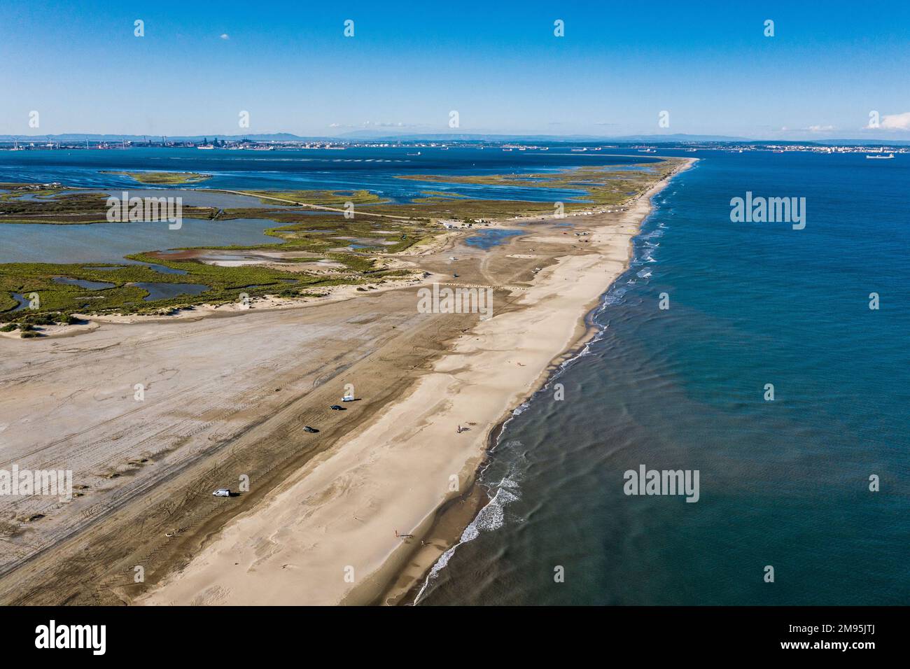 Port-Saint-Louis-du-Rhone (south-eastern France): aerial view of the ...
