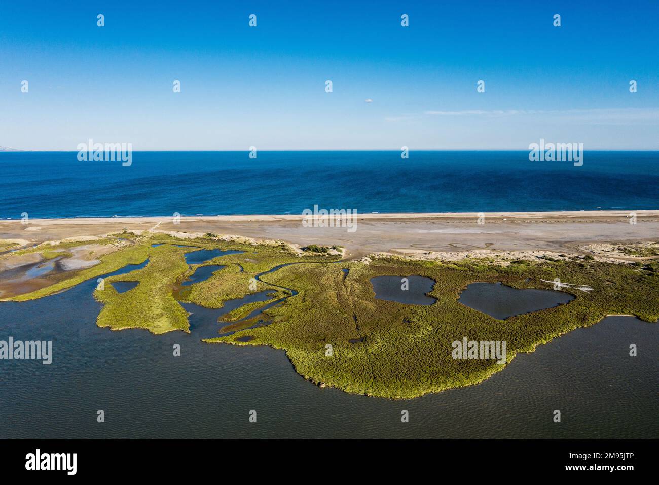 Port-Saint-Louis-du-Rhone (south-eastern France): aerial view of the ...