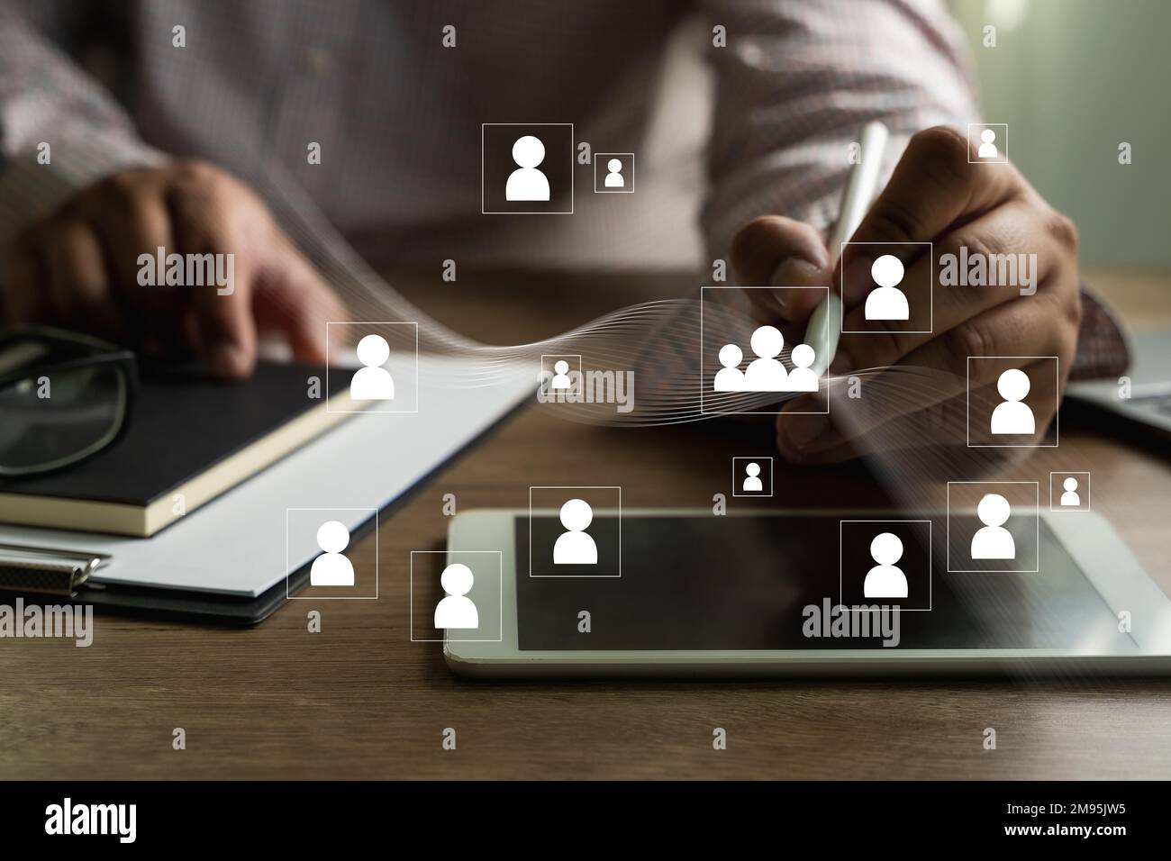 Human Resources Management Crm digital concept for employees in ...