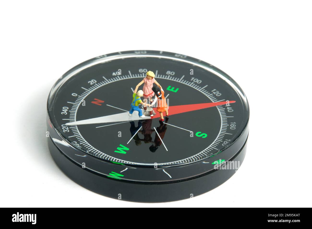 Miniature people toy figure photography. Children explore and adventure ...