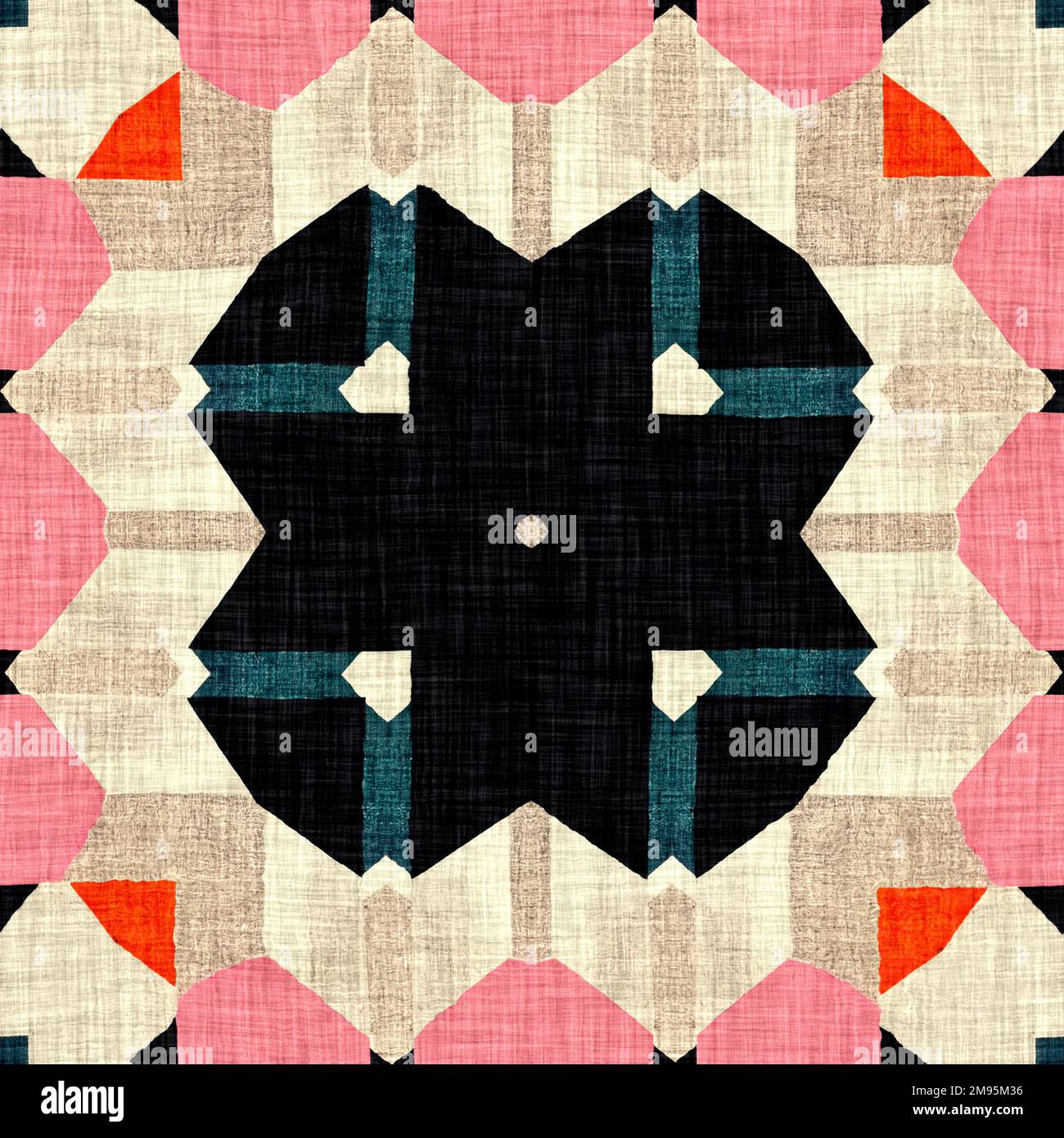 Quilted Americana geo seamless pattern. Cottagecore all over retro ...