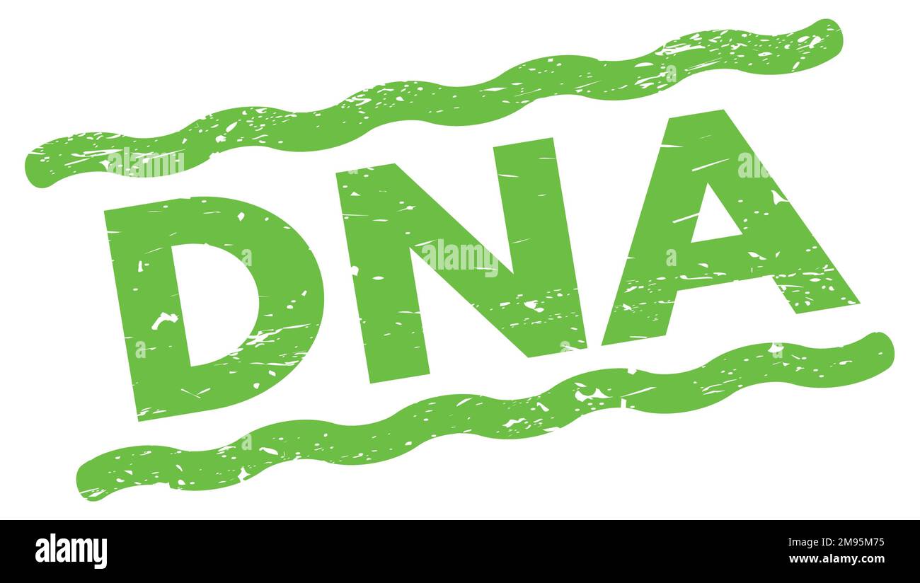 DNA text written on green lines stamp sign Stock Photo - Alamy