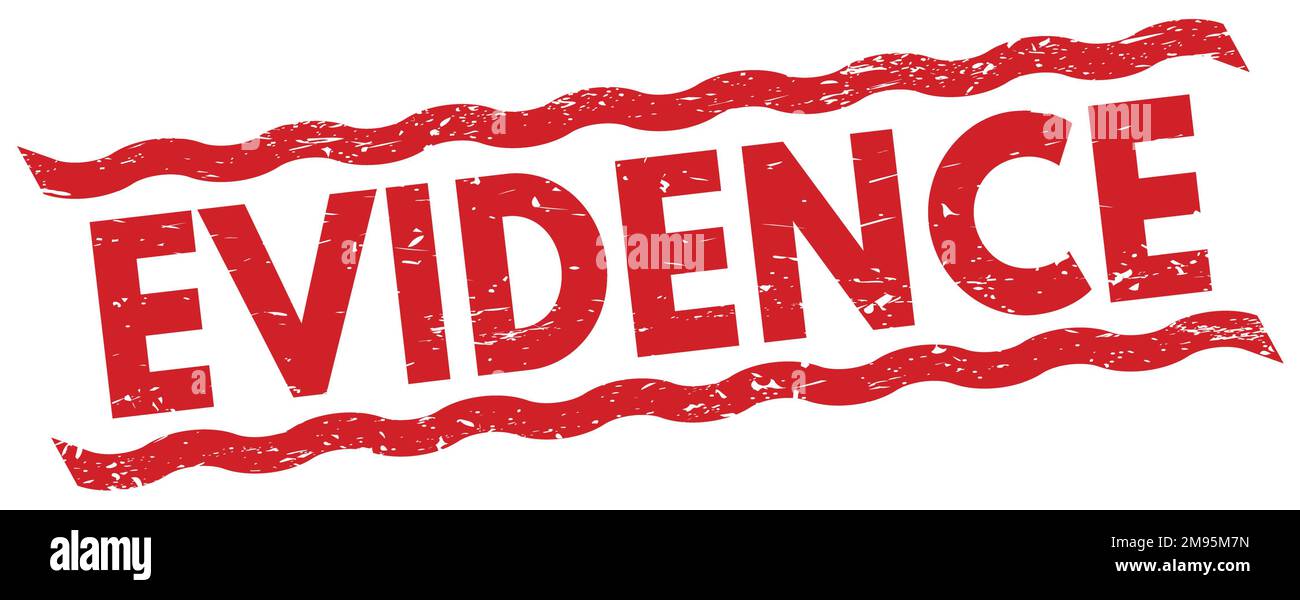 EVIDENCE text written on red lines stamp sign Stock Photo - Alamy