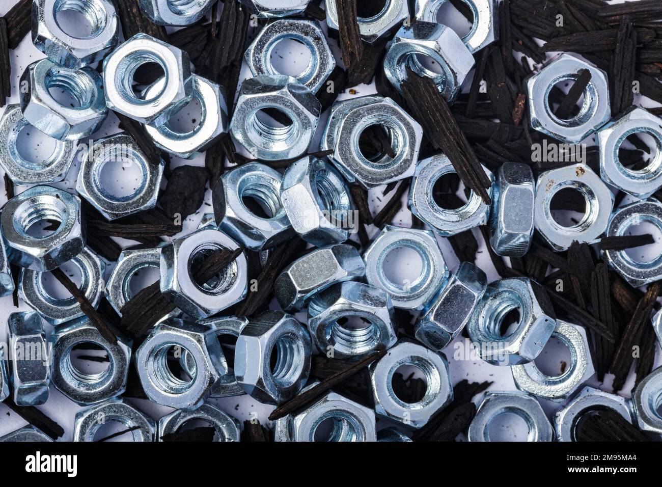 Texture shiny steel hex nuts hi-res stock photography and images - Alamy