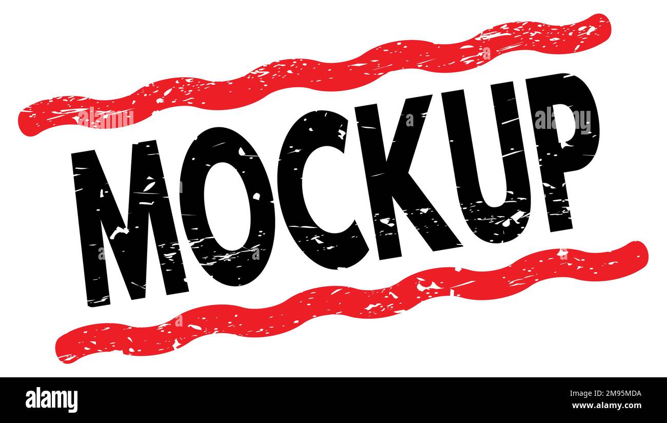 MOCKUP text written on red-black lines stamp sign Stock Photo - Alamy