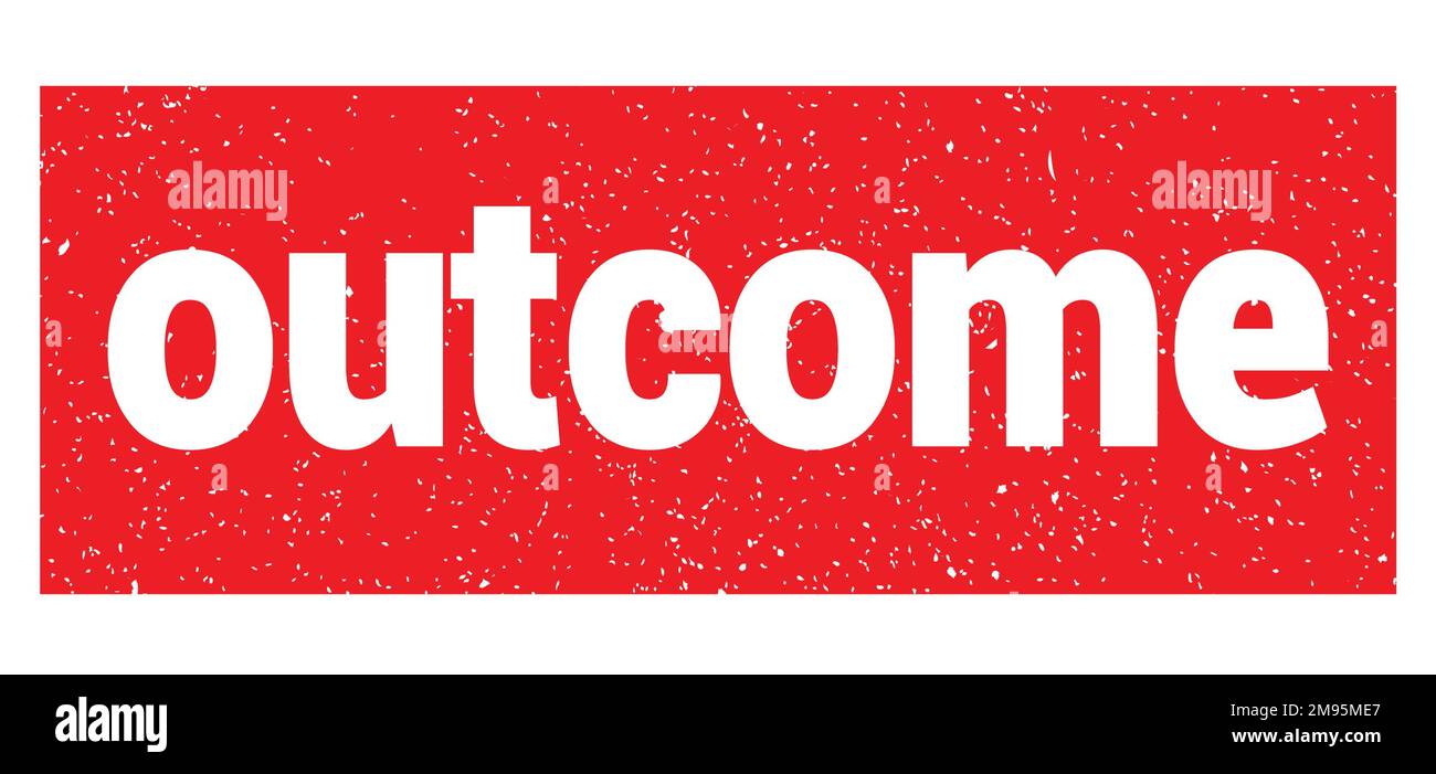 outcome text written on red grungy stamp sign Stock Photo - Alamy