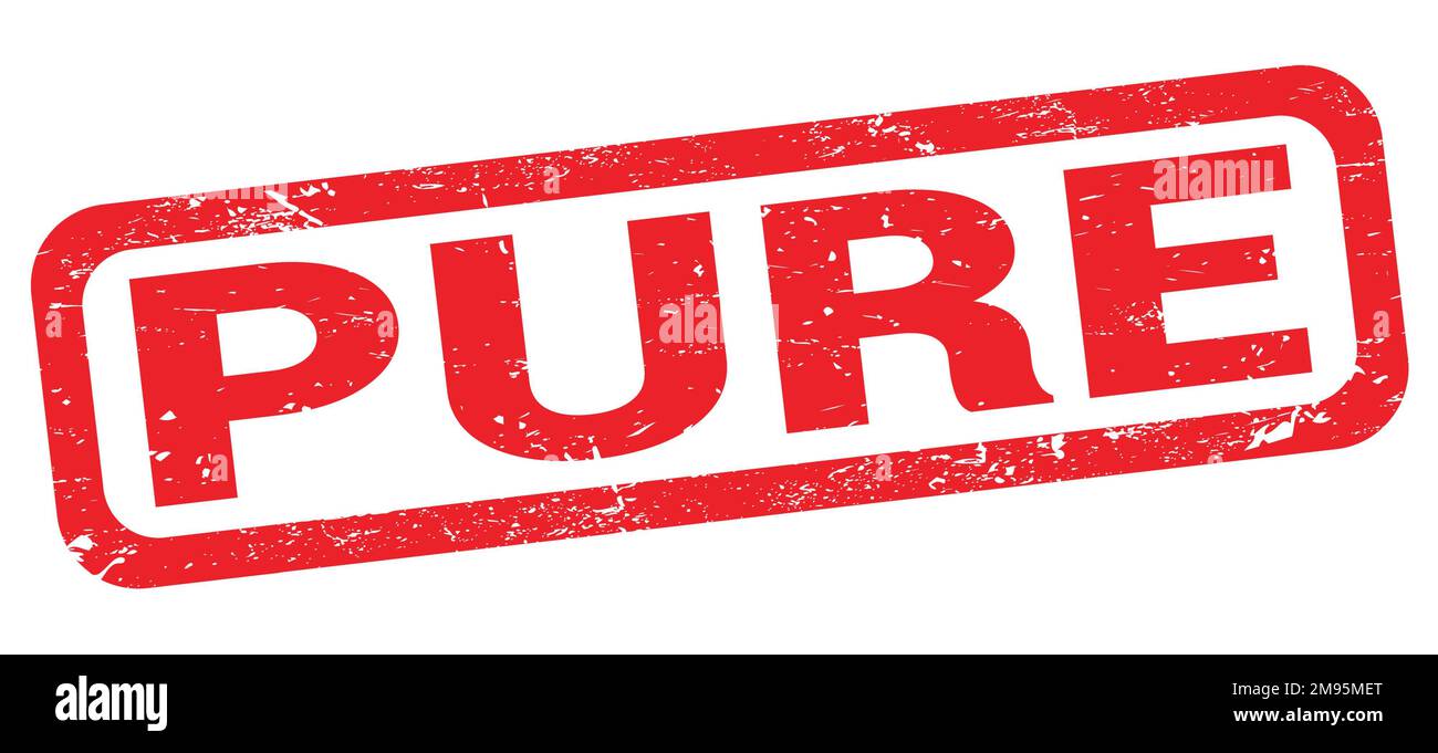 PURE text written on red rectangle stamp sign Stock Photo - Alamy