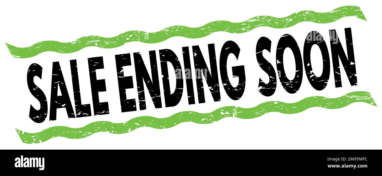 SALE ENDING SOON text written on green-black lines stamp sign Stock ...