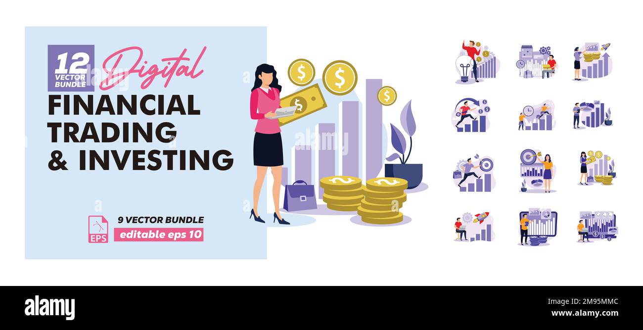 Graph chart bundle vector vectors hi-res stock photography and images ...