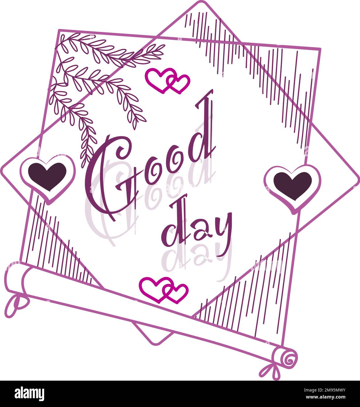 Good day.Hand-lettering phrase.Vector illustration.Can be used for ...