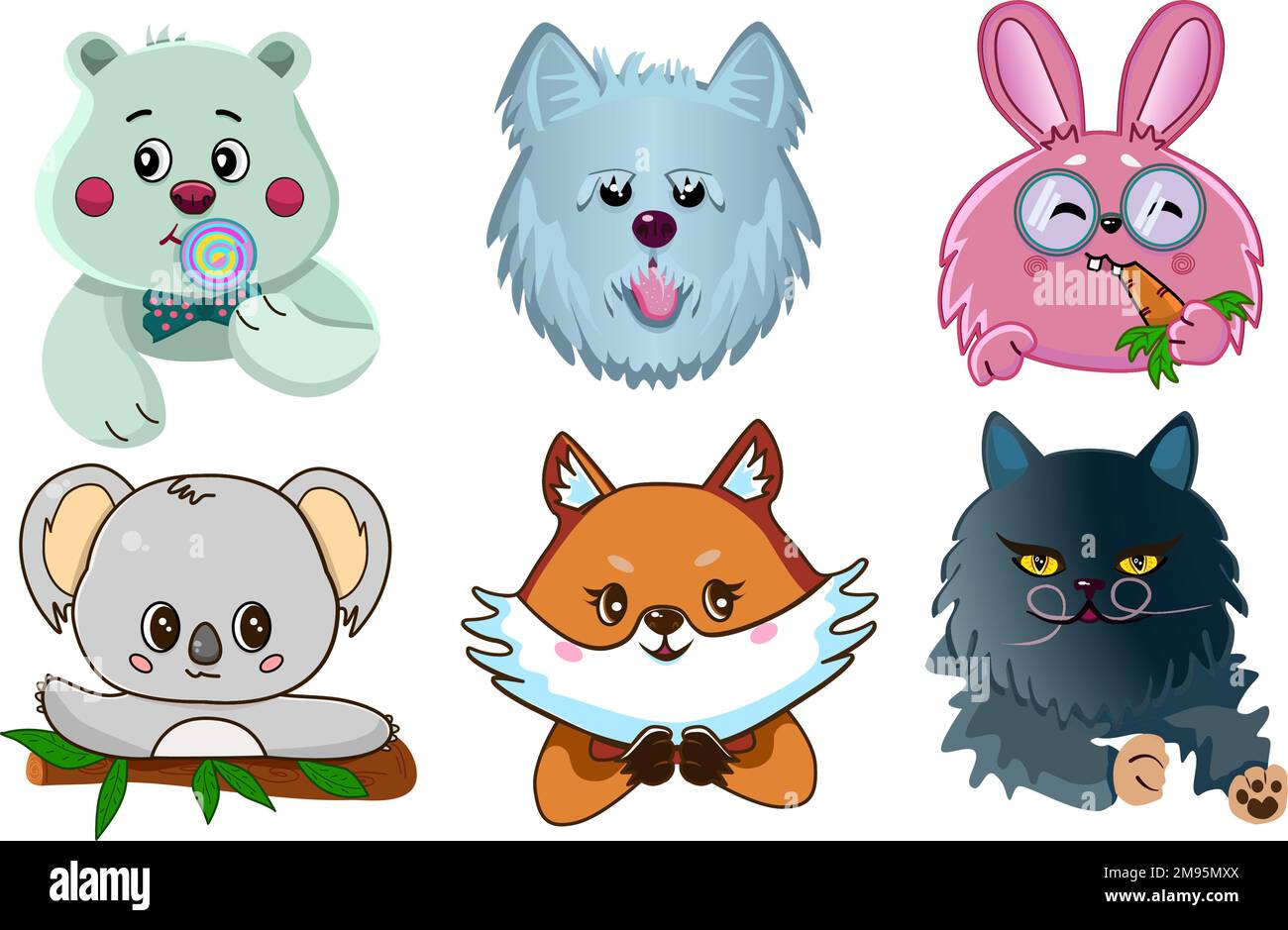 Vector illustration. Hand-drawn illustration. different animals on ...