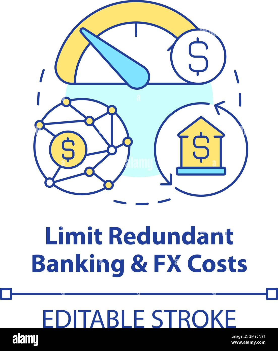 Limit redundant banking and FX costs concept icon Stock Vector Image ...