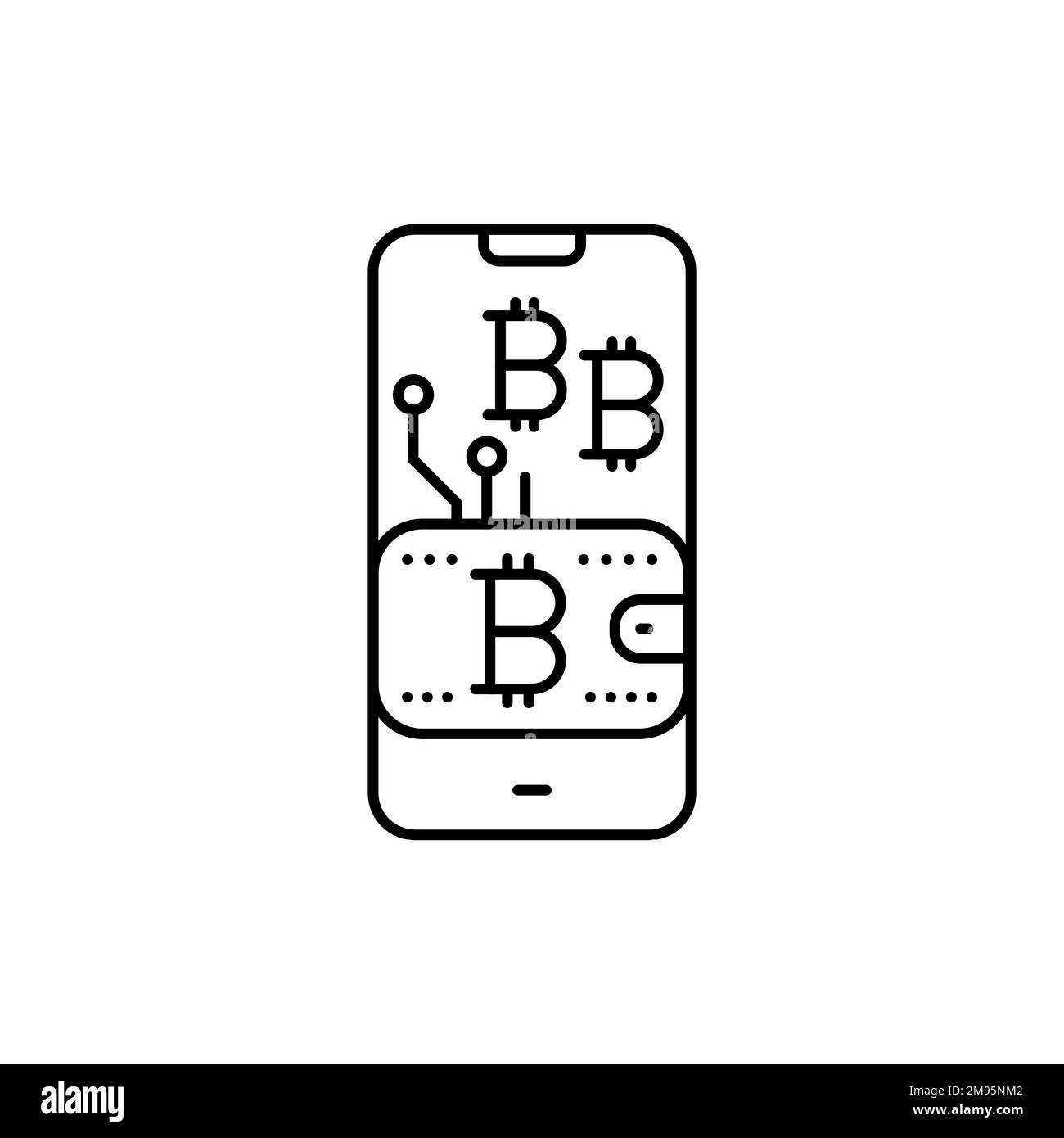 Cryptocurrency wallet color line icon. Digital crypto art. Pictogram ...