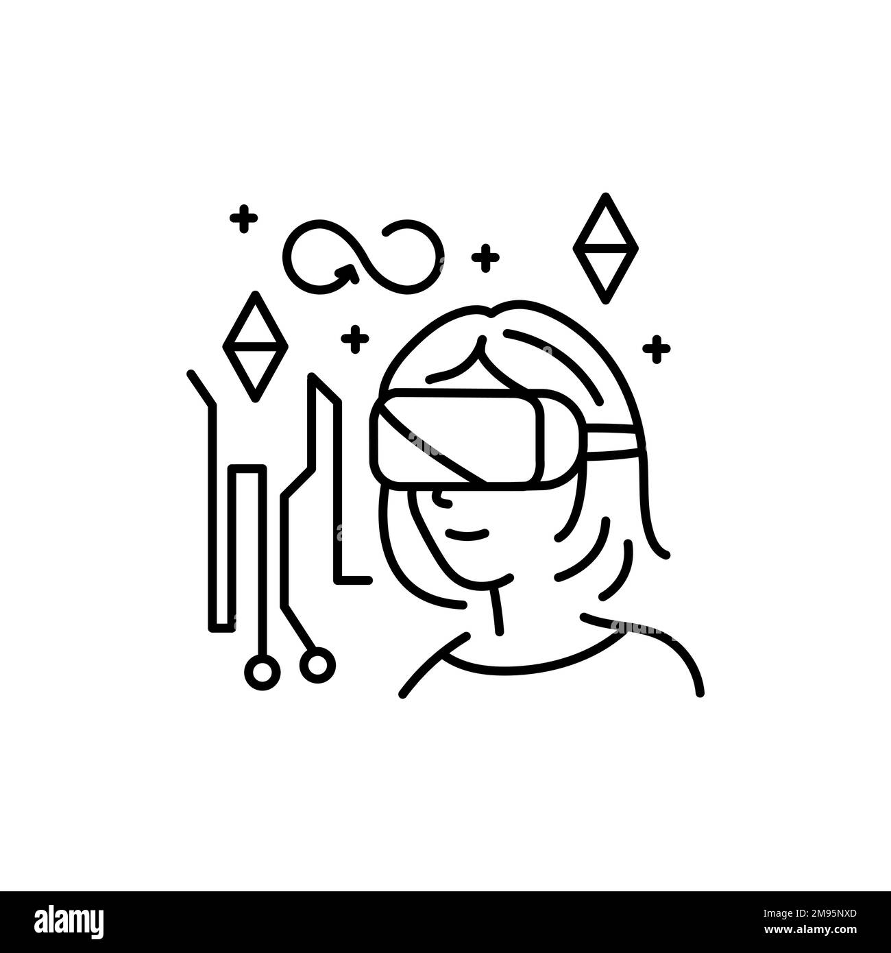 Metaverse color line icon. Digital crypto art. Pictogram for web page ...