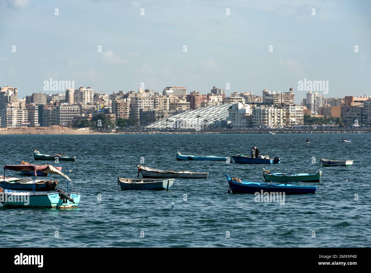 Alexandria, Egypt. December 3rd 2022 Local fishermen and fishing boats ...