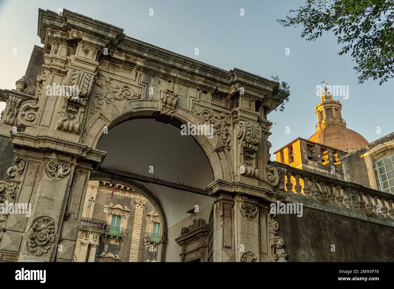 The majestic entrance to the Benedictine Monastery, headquarters of the ...