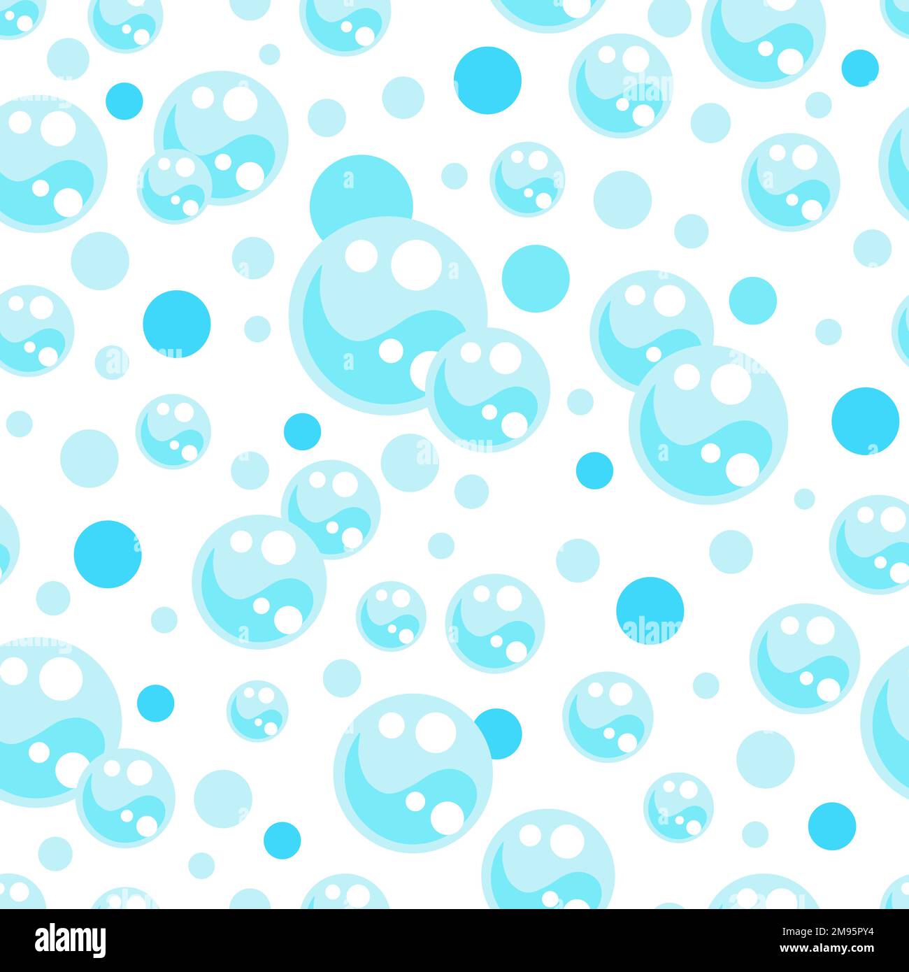 Cartoon soap bubbles seamless pattern. Effervescent oxygen bubbles ...